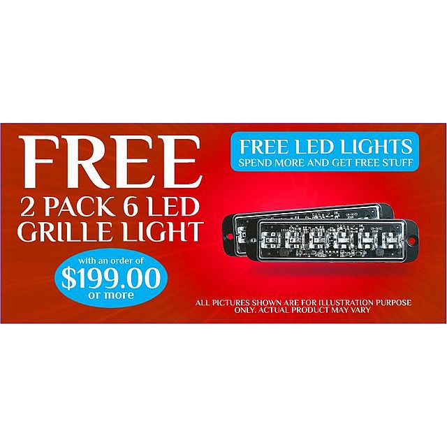 FREE GIFT WITH YOUR ORDER :: 2 PACK 6 LED GRILLE LIGHT PROMO